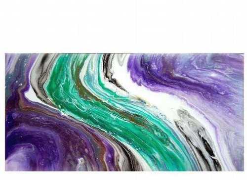 Фиолетовая вселенная", картина флюид арт