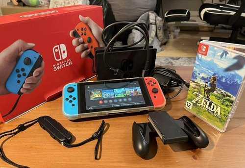 Nintendo Switch rev. 2 полный комплект + Zelda