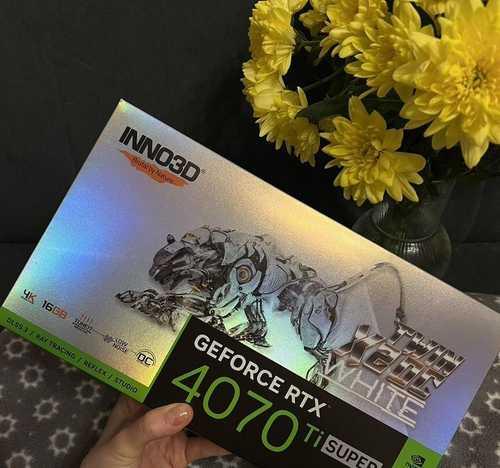 Видеокарта inno3d rtx 4070 ti super twin x2 white