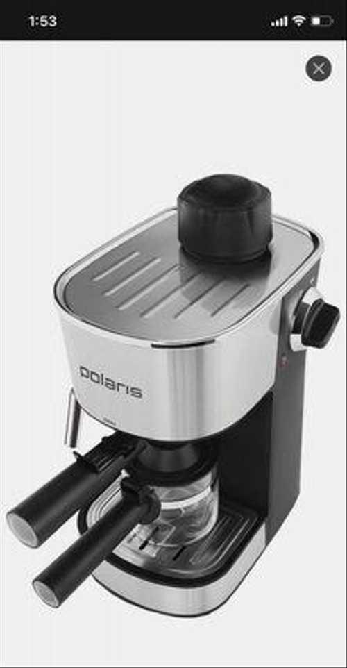 Кофеварка кофемашина рожковая Polaris PCM 4008AL