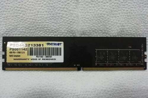 Памят DDR4 4Gb 2133MHz Patriot Memory psd44g213381