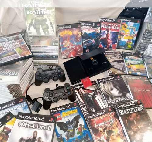 Sony PS2 + 2 геймпада + 151 игра