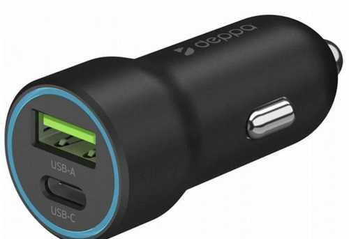 Автомобильное зарядное устройство Deppa USB-C + US