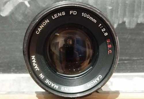 Объектив canon lens fd 100mm 1:28 s.s.c