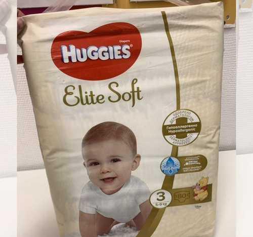 Подгузники huggies elite soft 3 80 шт