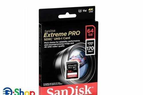 Карты памяти SD U3 V30 SanDisk Extreme Pro 170MBs
