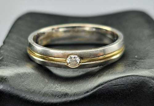 Золотое кольцо 750 пробы бриллиантами