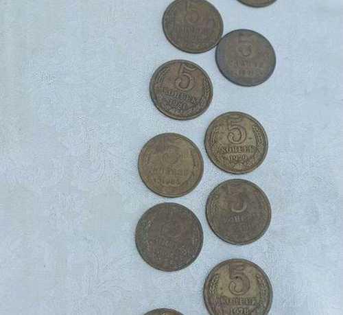 Монеты из СССР 5 копеек (1861-1888г)