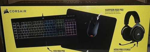 Комплект Corsair 4 в 1: клавиатура, наушники +