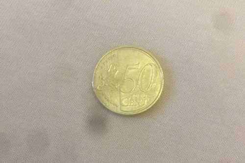 Монета- 50 euro-cent