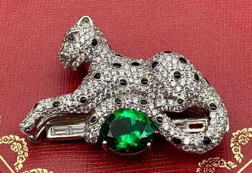 Серебряная брошь Cartier премиум качество