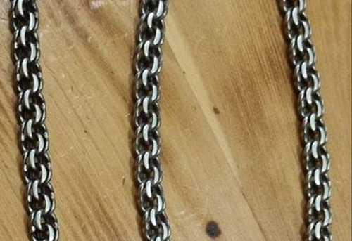 Мужская серебряная цепь+браслет