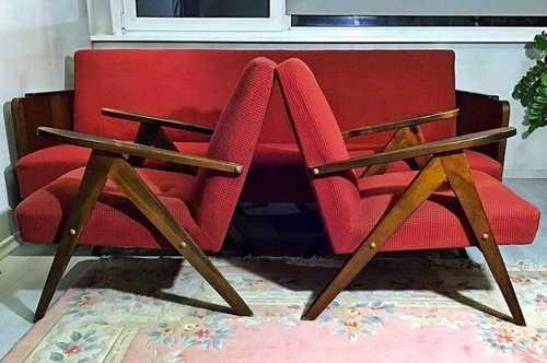 2 кресла «Циркуль» + диван, чсср, 60-е гг