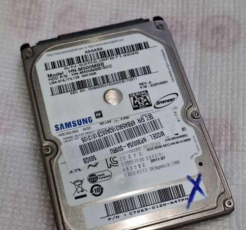 Samsung 2.5 500gb неисправный