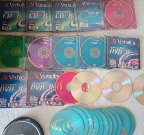 Dvd-r и cd-r диски (20 cd и 6 dvd-r) + бокс