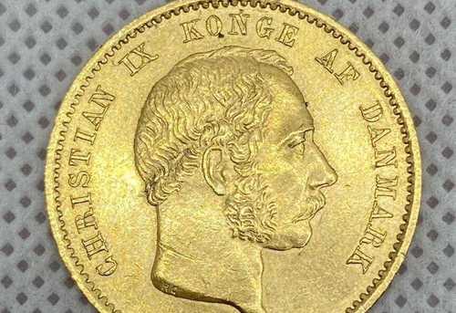 Золотая монета Дания 20 крон Кристиан IX 1873 год