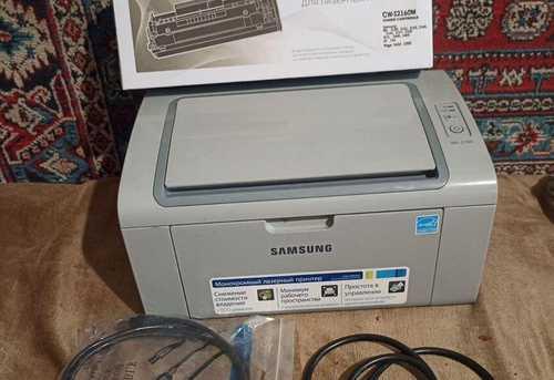 Принтер лазерный samsung+новый картридж+провода