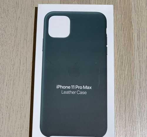 Кожаный чехол iPhone 11 Pro Max Зеленый лес