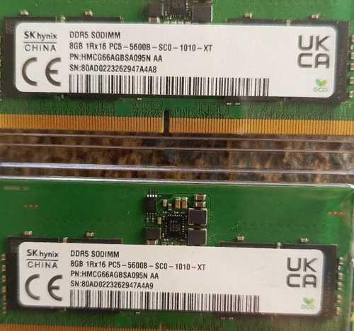 Оперативка ddr 5600B 8gb