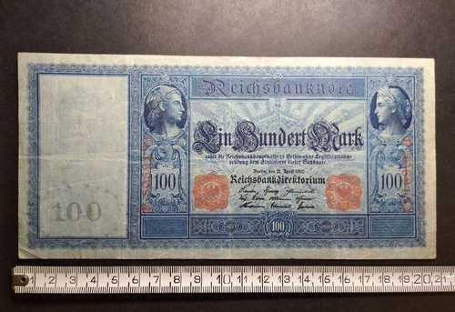 Германия - 100 марок. Флотская. 1910 год. Красные