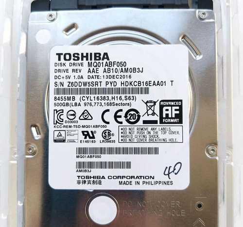 Hdd Toshiba 500gb 2.5 SATA