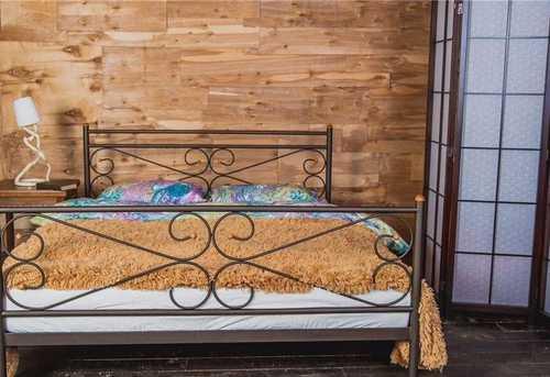 Кровать двуспальная Мишель (160х200) коричневый ба