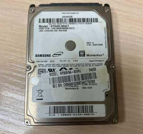Жесткий диск 2,5" Samsung ST640LM001 640gb