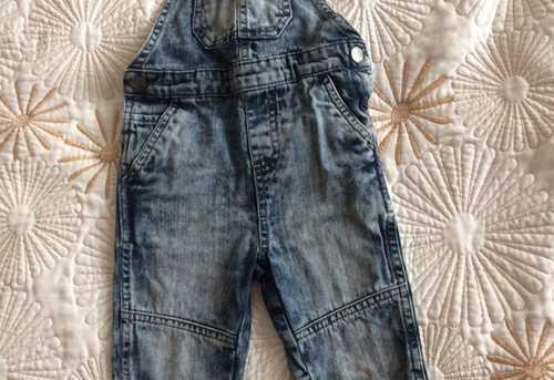 Полукомбинезон джинсовый на 1-2 года, 80-86