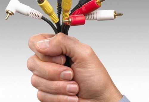 Куча разных проводов кабель тюльпан провода разные
