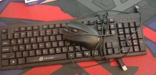 Клавиатура+мышь проводная Oklick 620M черный