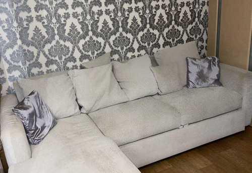 Угловой велюровый диван еврокнижка IKEA