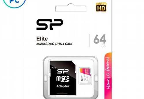 Флеш карта microSD 64GB Silicon Power Elite A1 (SD