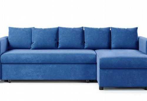Угловой диван-кровать "Мартин" голубой велюр