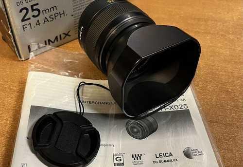 Объектив Lumix Leica 25 1.4 H-X025