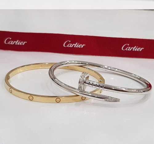 Золотые браслеты Cartier с бриллиантами