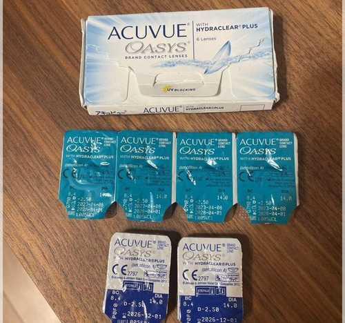 Линзы acuvue oasys -2,5 упаковка 6 шт