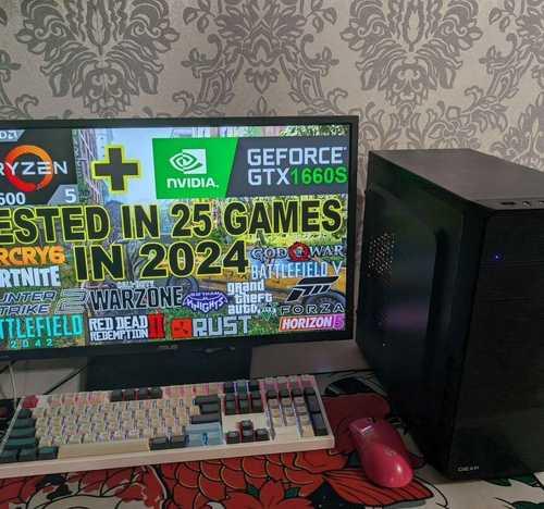 Компьютер Ryzen 5 1600, gtx1660super, 16gb, ssd