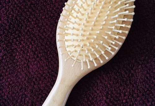 Массажная деревянная расческа для волос
