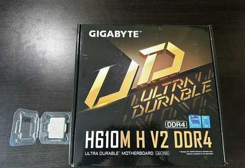 Комплект 12400F + Gigabyte H610M H V2 DDR4 новый
