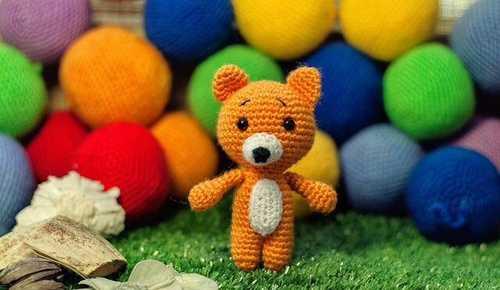 Игрушка лиса (лисичка) вязаная крючком в подарок