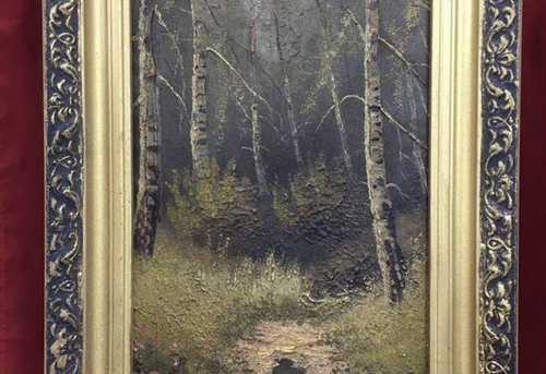 Картина 19 век Барбизонская живопись холст масло