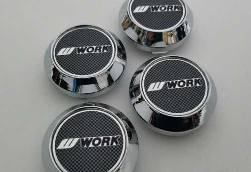 4шт Work колпаки колеса 64/57/10, хром