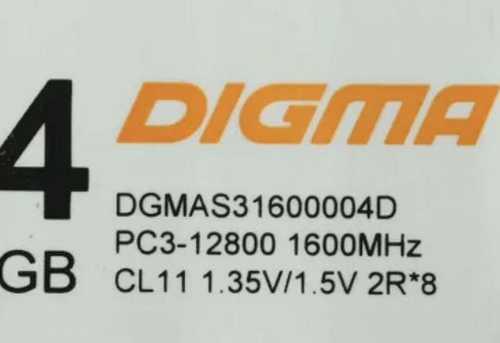 Оперативная память Digma dgmas31600004D DDR3 - 4гб