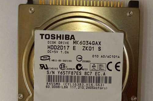 Hdd 2.5" IDE 60Gb Toshiba