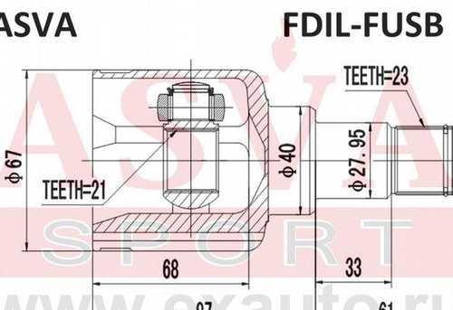 Шрус внутренний левый 21x40x23