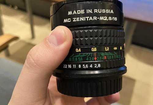 Объектив 16mm f2,8 zenitar, Canon (не СССР)