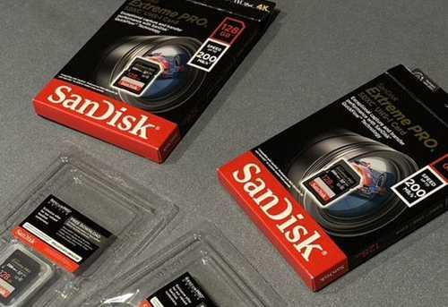 2 Карты памяти на фотоаппарат sandisk 128 gb