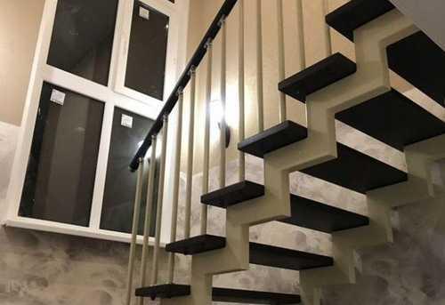 Металлический Каркас Г-образной Лестницы на Дачу