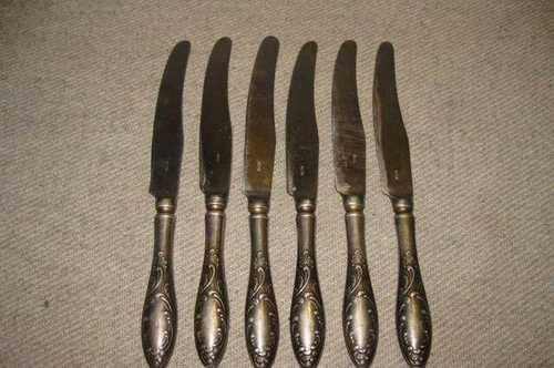 Мельхиоровые столовые ножи мнц 6 штук (203)