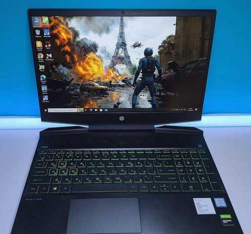 Игровой ноутбук HP: i7, GTX1650, 8GB, SSD 512GB